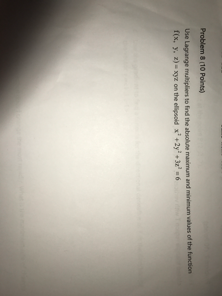 Solved Use Lagrange Multipliers To Find The Absolute Maximum