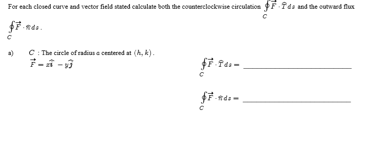 Solved ciulationF Fds and the outward nue For each closed | Chegg.com