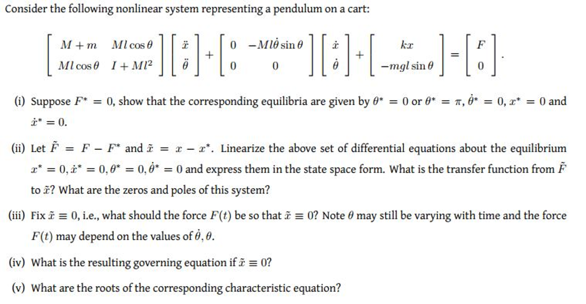 Solved Consider the following nonlinear system representing | Chegg.com