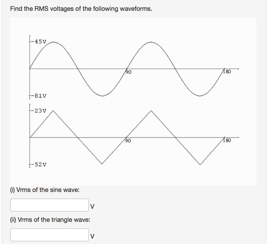 Solved Find the RMS voltages of the following waveforms. | Chegg.com