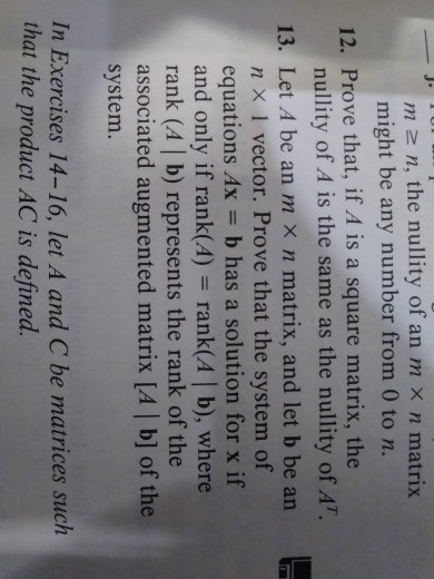 Solved n, the nullity of an m × n matrix m might be any | Chegg.com
