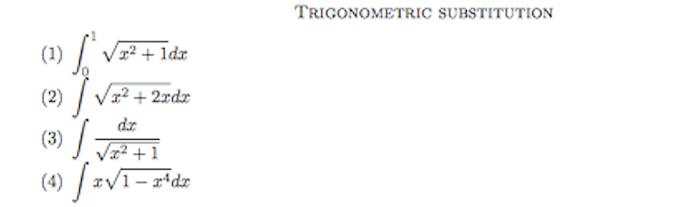Solved Trigonometric substitution integral_0^1 squareroot | Chegg.com