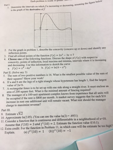 Solved Determine the intervals on which f is increasing or | Chegg.com