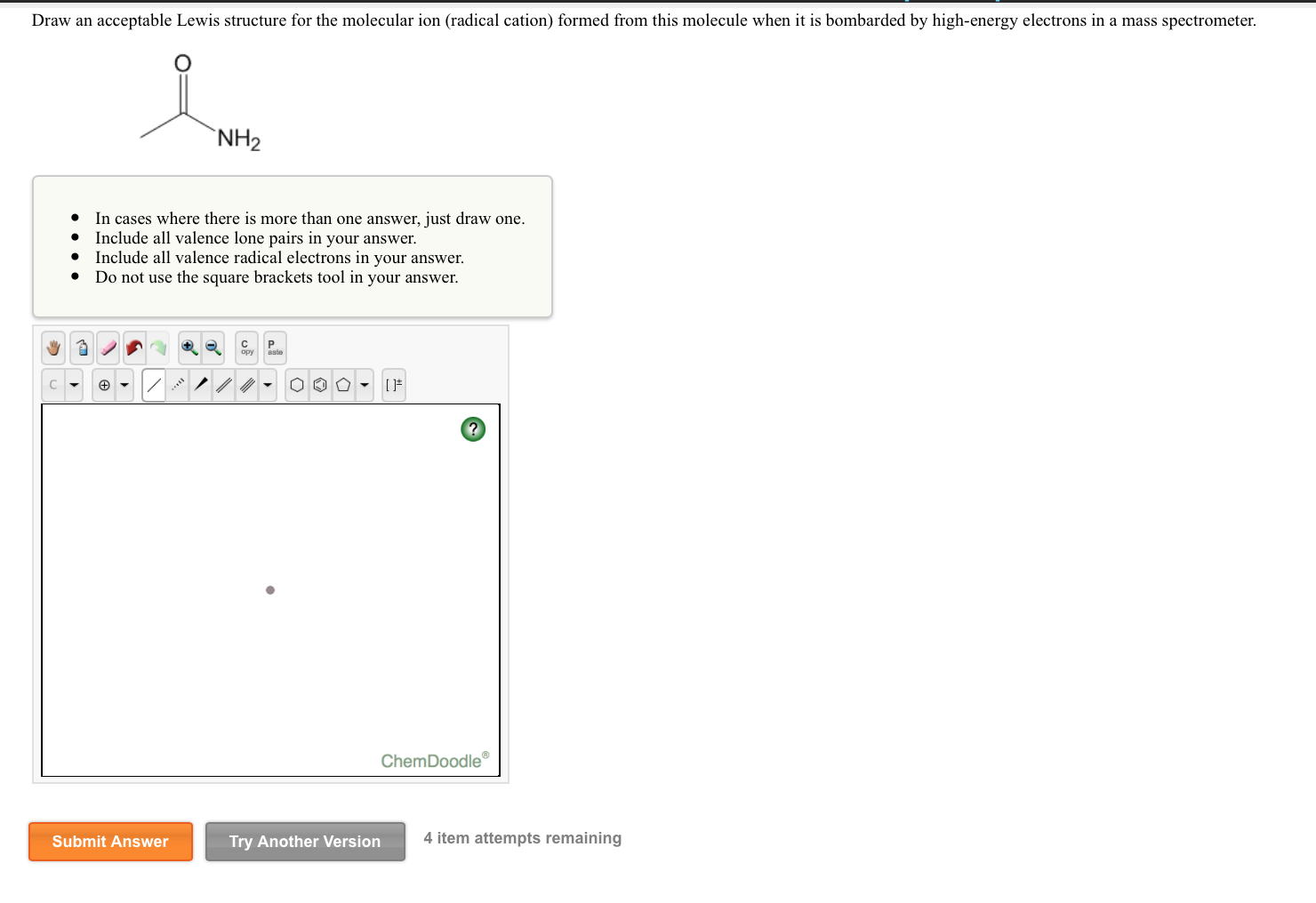 Solved Draw An Acceptable Lewis Structure For The Molecul