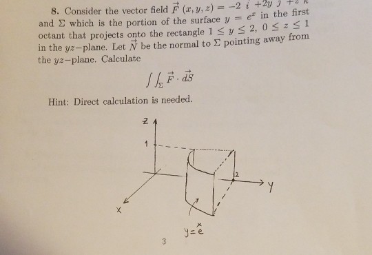 Solved 8. Consider the vector field F (r,y,)22y A and ? | Chegg.com