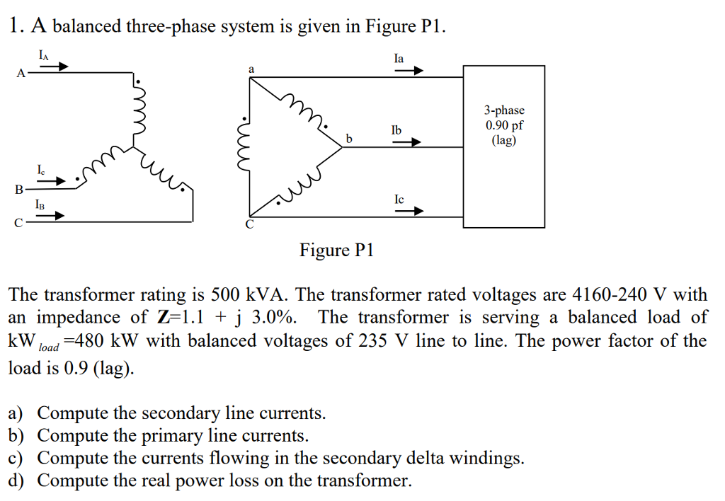 Solved 1. A balanced three-phase system is given in Figure | Chegg.com Solved 1. A balanced three-phase system is given in Figure | Chegg.com