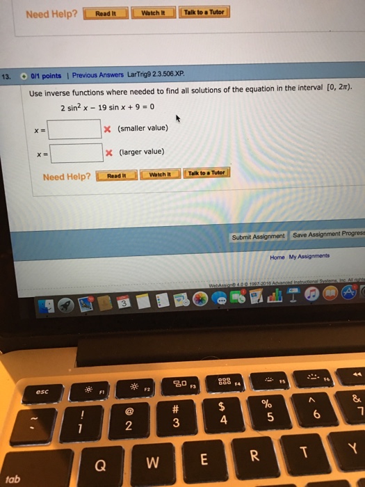 Solved Use inverse functions where needed to find all | Chegg.com