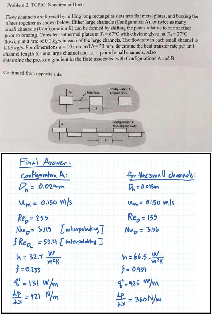 Solved Flow channels are formed by milling long rectangular | Chegg.com