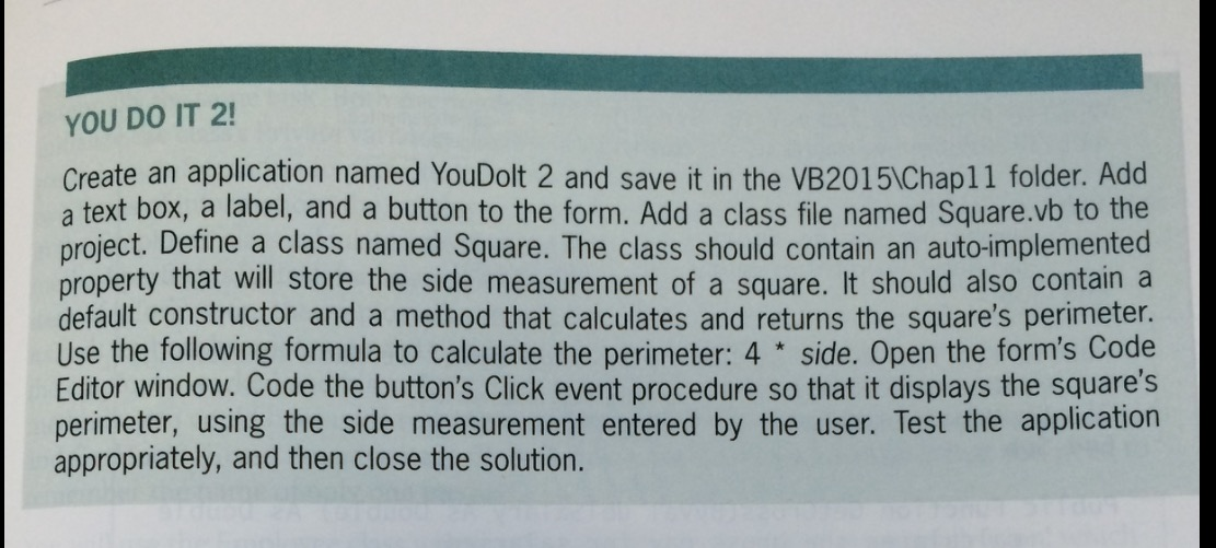 Solved Create an application named YouDolt 2 and save it in | Chegg.com