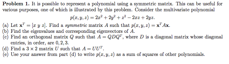 Solved It is possible to represent a polynomial using a | Chegg.com