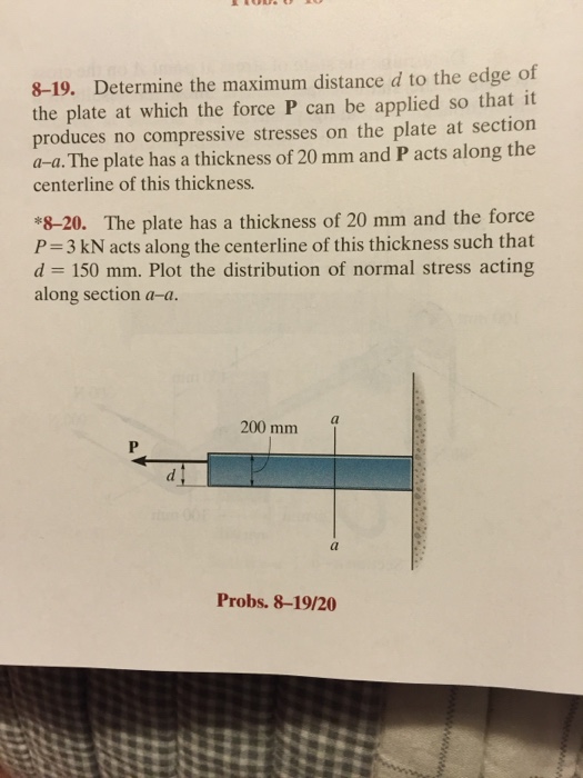 Solved 8-19Determine the maximum distance d to the edge of | Chegg.com