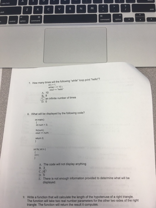 Solved How many times will the following while loop print | Chegg.com