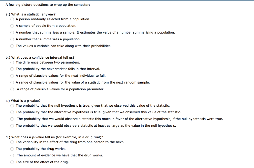 Solved A few big picture questions to wrap up the semester: | Chegg.com