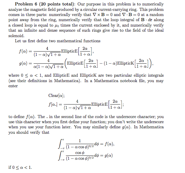 Physics E/M using Mathamatica! | Chegg.com