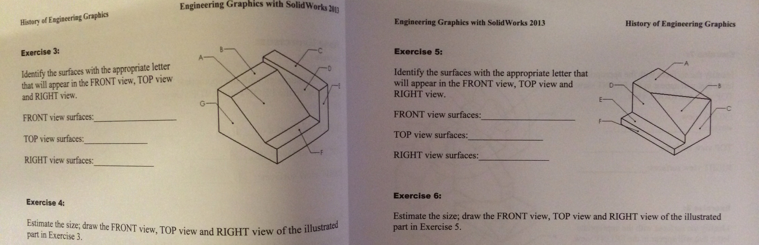 Solved History of Engineering Graphics Identify the surfaces | Chegg.com