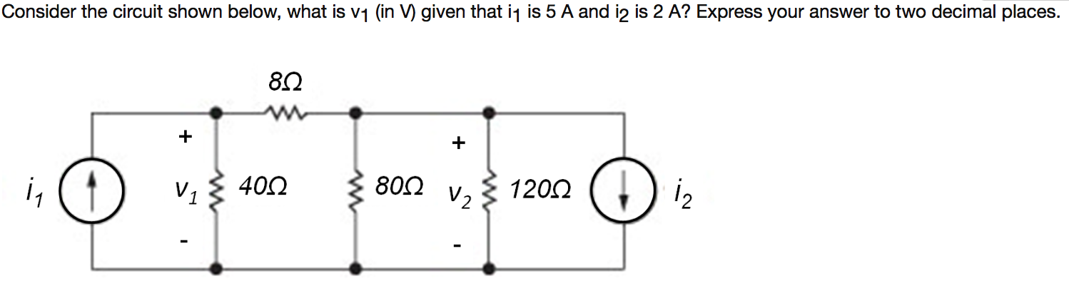 Solved Consider the circuit shown below, what is v1 (in V) | Chegg.com