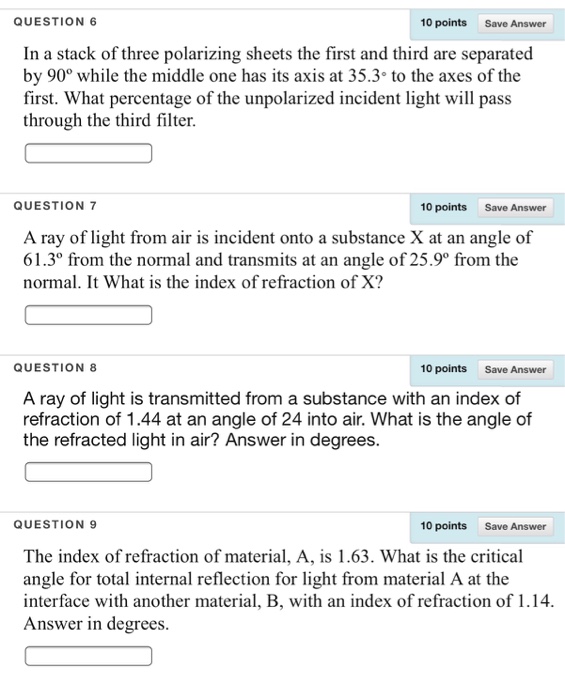 Solved In a stack of three polarizing sheets the first and | Chegg.com