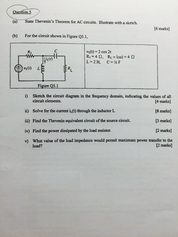 Solved (a) State Thevenin's Theorem for AC circuits. | Chegg.com