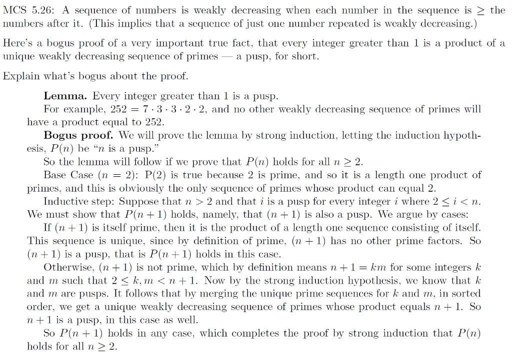 Solved This question is about bogus proof. Please include | Chegg.com