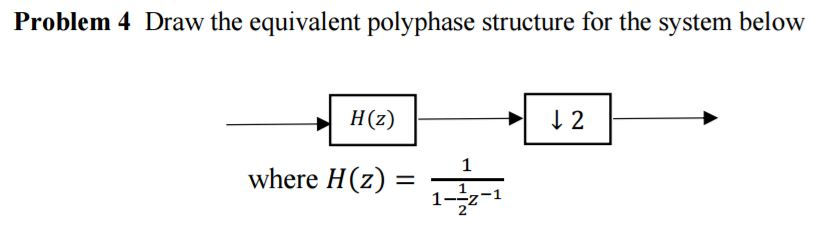 Solved Draw the equivalent polyphase structure for the | Chegg.com