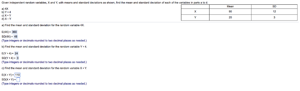 Solved Given Independent Random Variables X And Y With