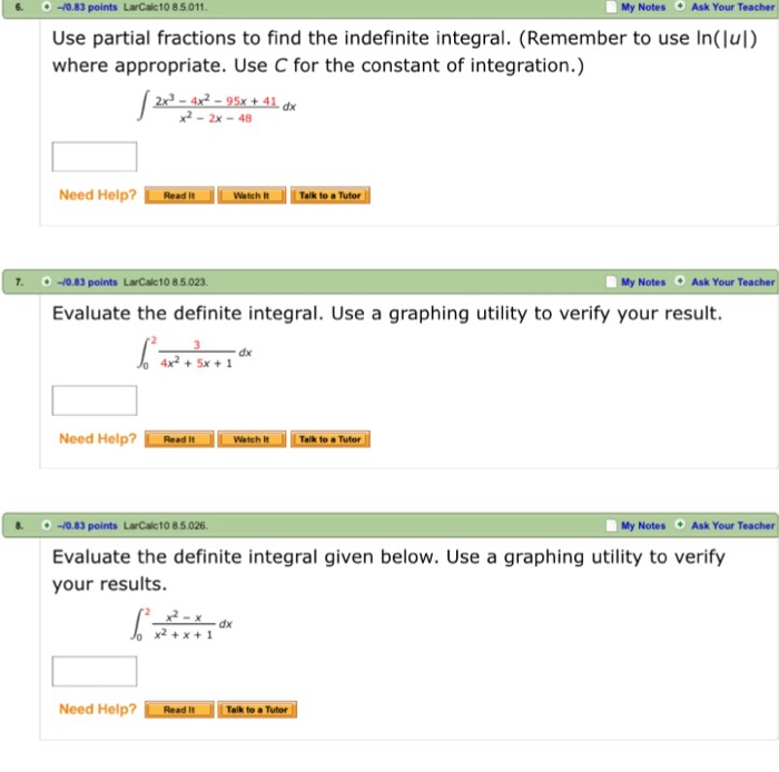 Solved Use partial fractions to find the indefinite | Chegg.com