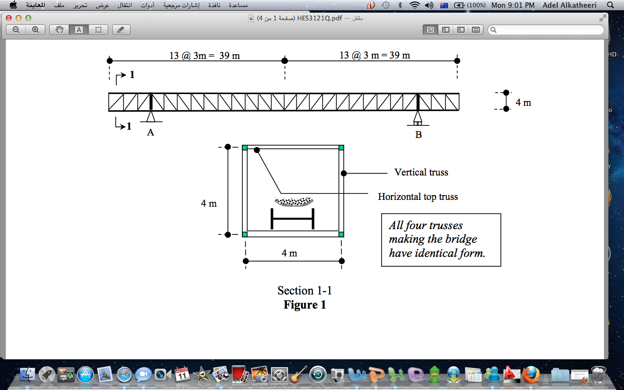 Solved A steel conveyor bridge as shown in Figure above is | Chegg.com