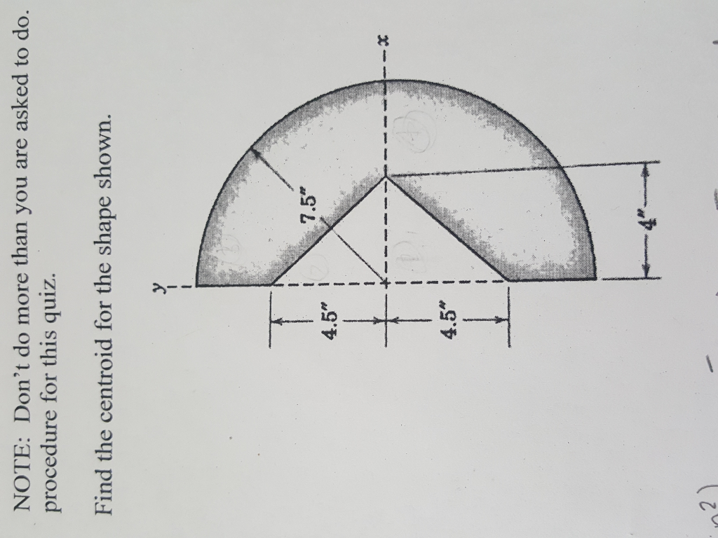 Solved Find the centroid for the shape shown. | Chegg.com
