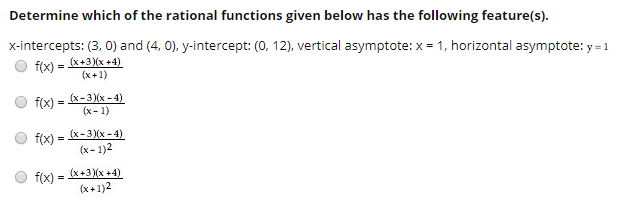 Solved Determine Which Of The Rational Functions Given Below