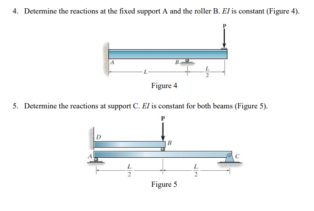 Solved 4 Determine The Reactions At The Fixed Support A And
