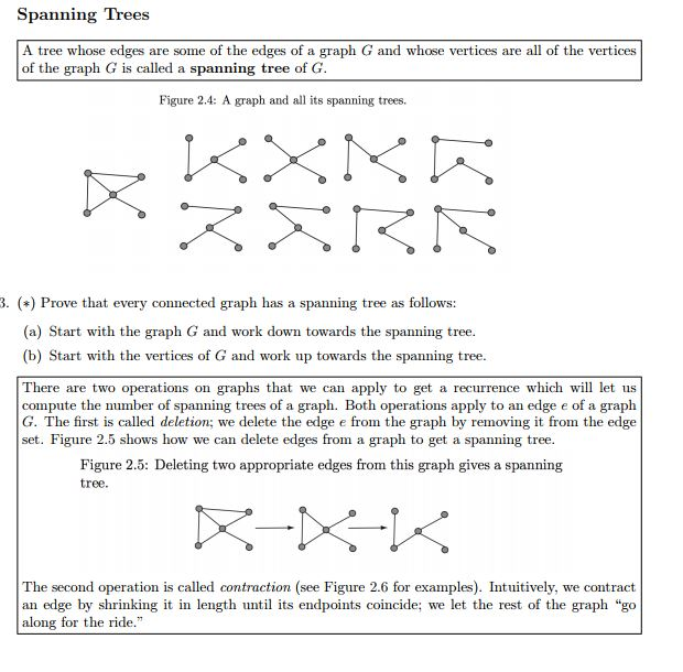 Solved Spanning Trees A tree whose edges are some of the | Chegg.com
