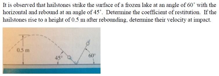 Solved It is observed that hailstones strike the surface of | Chegg.com