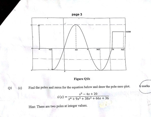 Solved page 3 -0.636 312 Figure Q1b Q1 Find the poles and | Chegg.com