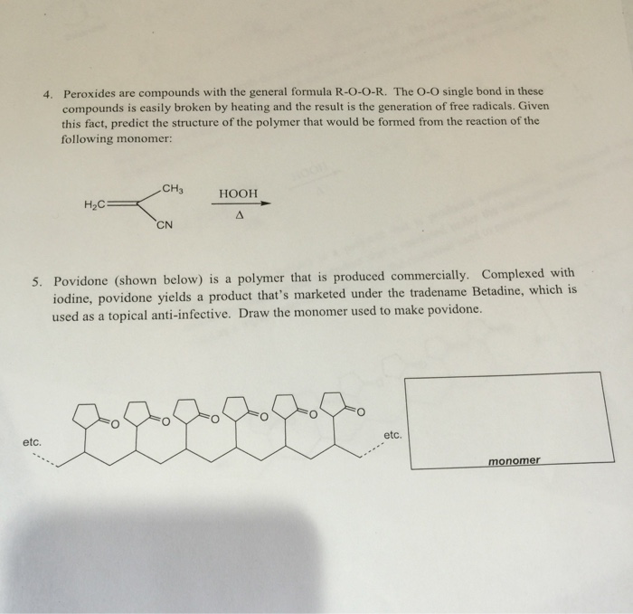 Solved Peroxides are compounds with the general formula | Chegg.com