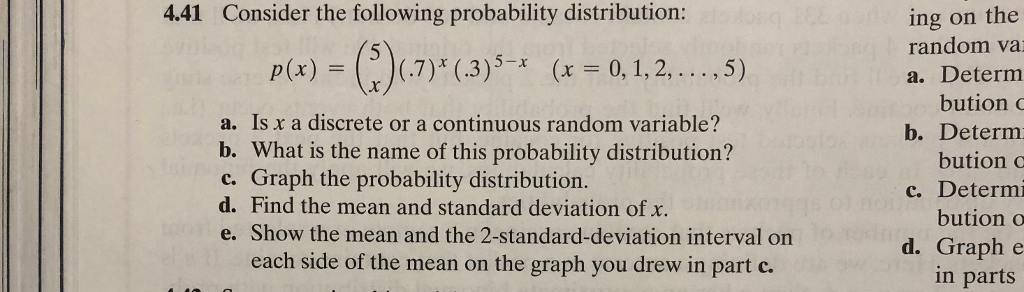 Solved Consider the following probability distribution: ing | Chegg.com