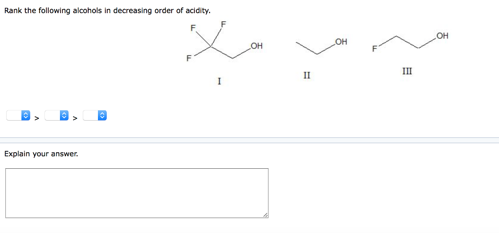 Solved Rank the following alcohols in decreasing order of | Chegg.com