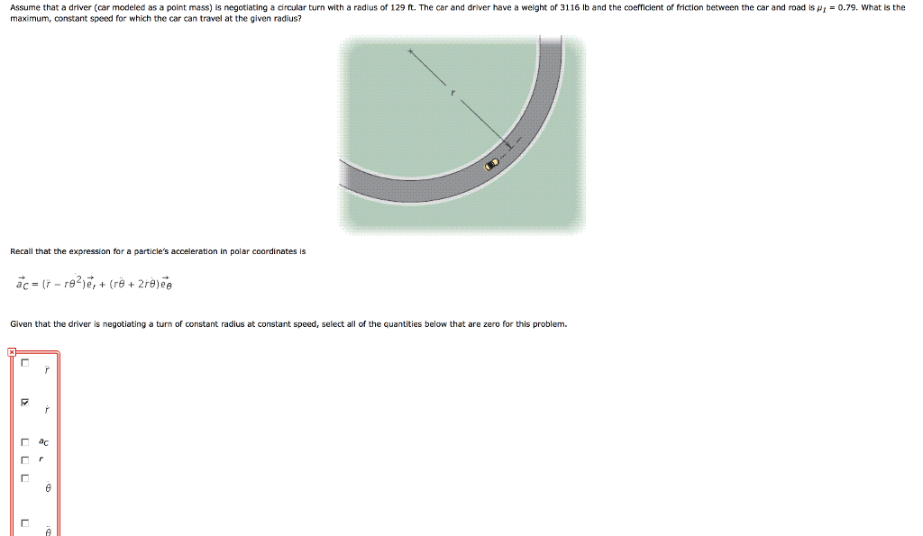 Solved Assume that a driver car modeled as a point mass is | Chegg.com