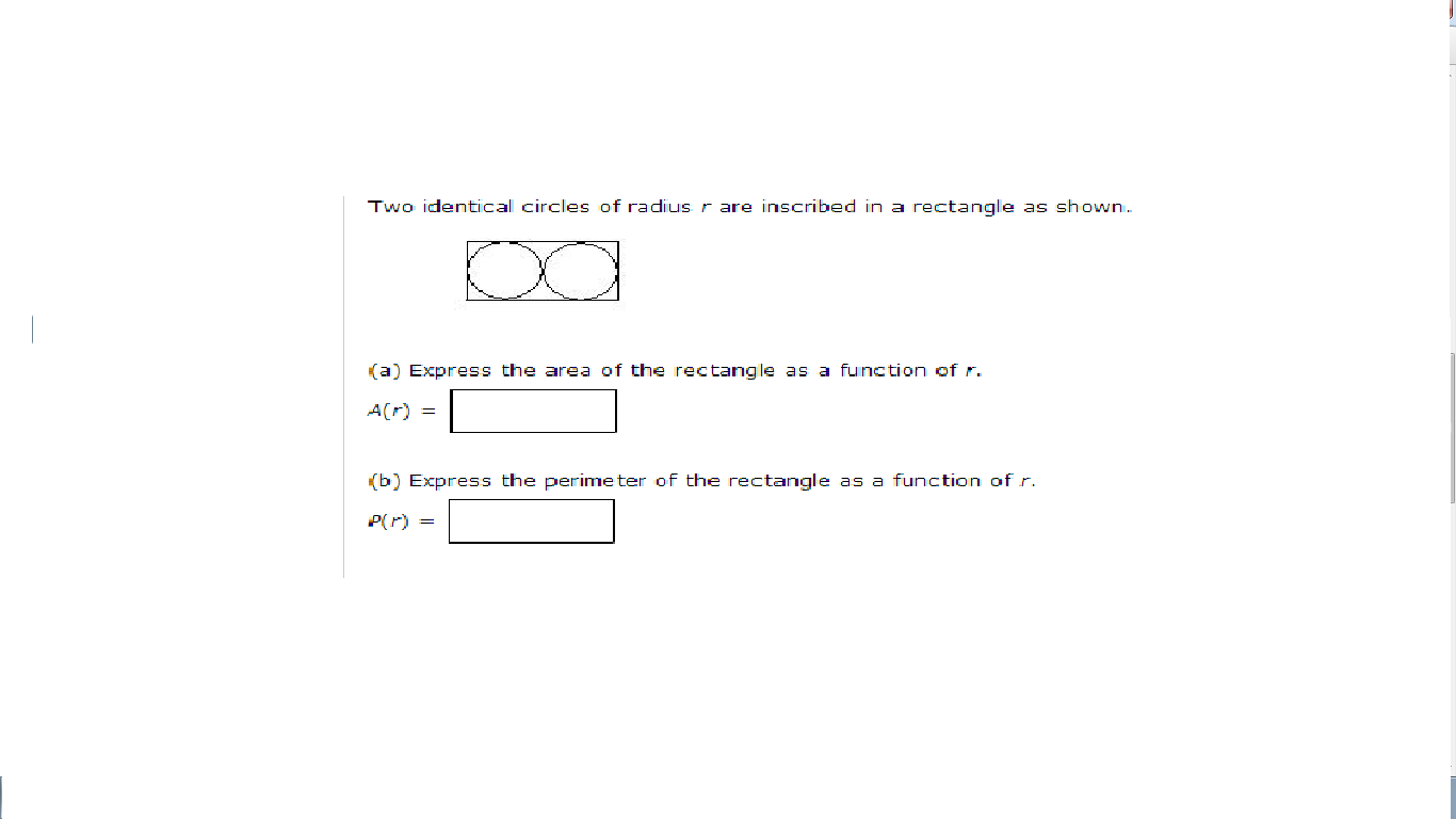 Solved Two identical circles of radius r are inscribed in a | Chegg.com