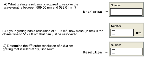 What grating resolution is required to resolve the | Chegg.com