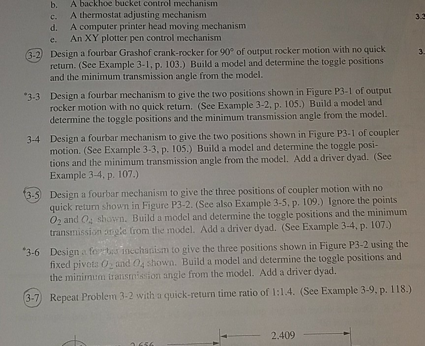 Solved b. c. d. e. A backhoe bucket control mechanism A | Chegg.com
