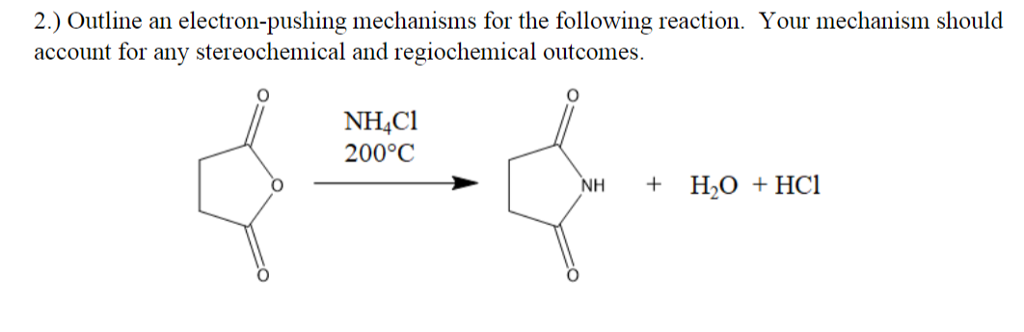 Solved 2.) Outline an electron-pushing mechanisms for the | Chegg.com