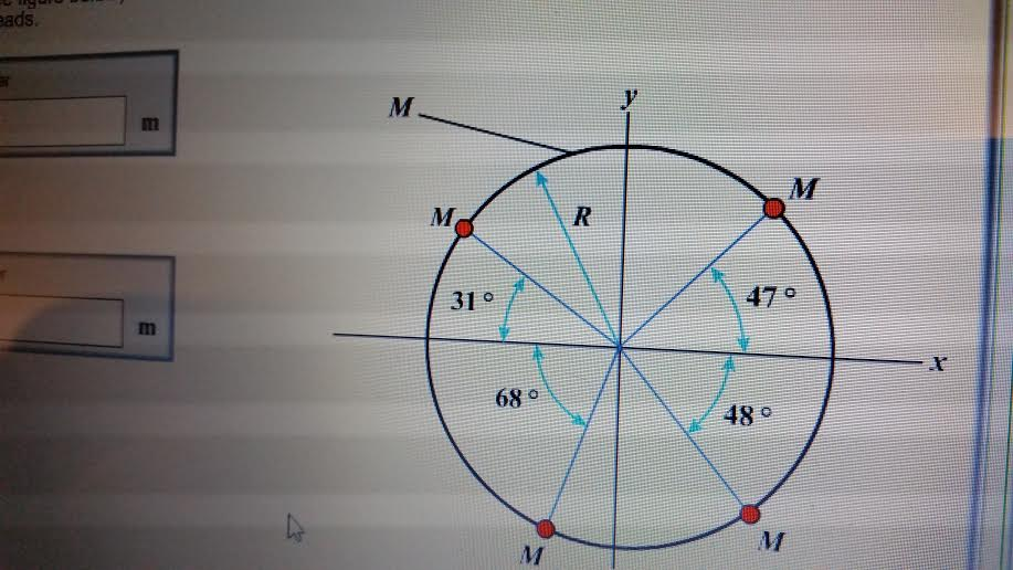 Solved Four beads, each of mass M = 1 kg, are attached at | Chegg.com