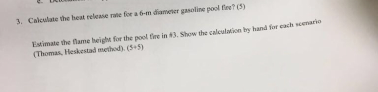 Solved 3. Calculate the heat release rate for a 6-m diameter | Chegg.com
