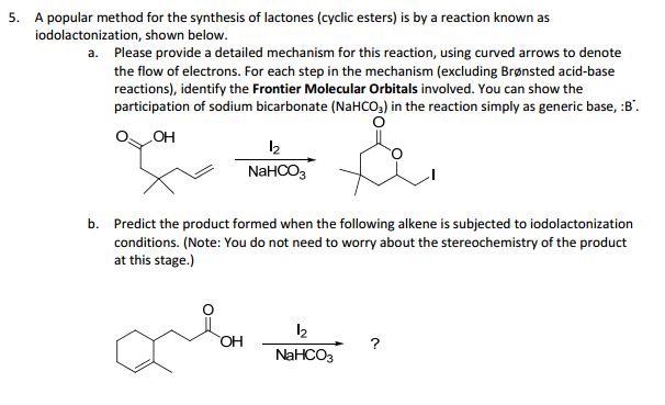 Solved A popular method for the synthesis of lactones | Chegg.com