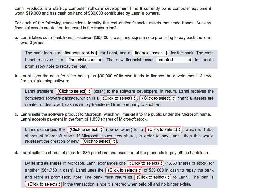 Lanni Products is a start-up computer software | Chegg.com