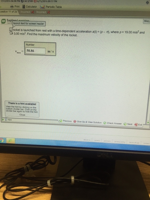 Solved Rocket is launched from rest with a time-dependent | Chegg.com