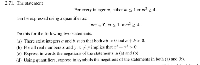 Solved The statement For every integer m, either m | Chegg.com