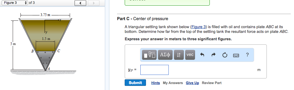 Solved A triangular settling tank shown below (Figure 3) is | Chegg.com