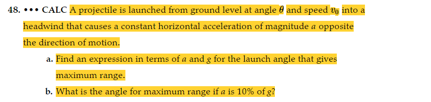 Solved CALC A projectile is launched from ground level at | Chegg.com