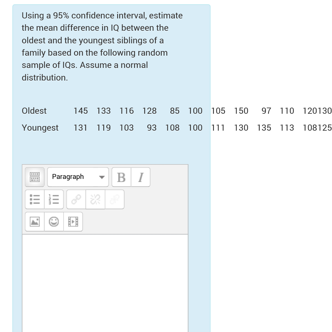 Solved Using a 95% confidence interval, estimate the mean | Chegg.com